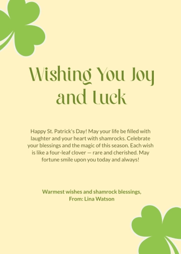Free Animated Leprechaun Wishes Template to Edit Online