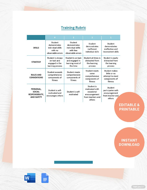 Blank Rubric Template – 29+ Free Printable PDF, Word, Excel Format Download