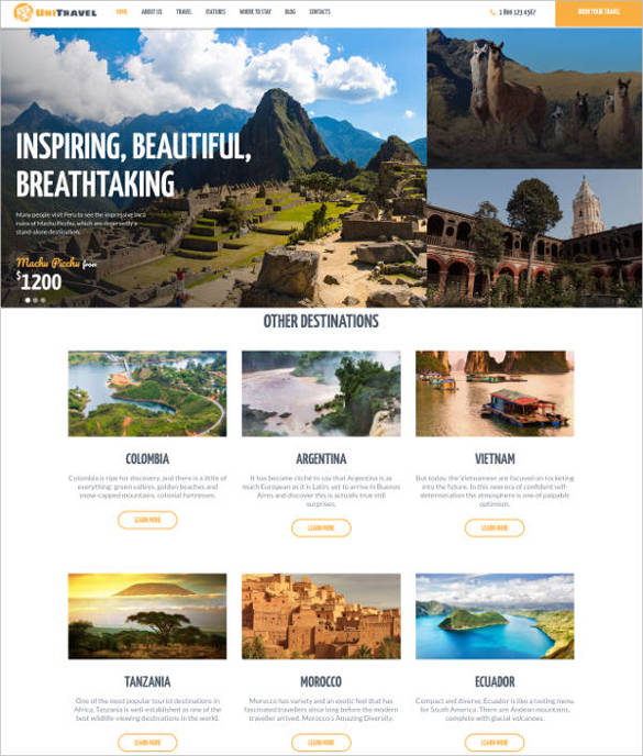 26+ Tourism Website Themes & Templates