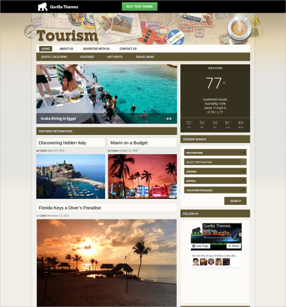 26+ Tourism Website Themes & Templates