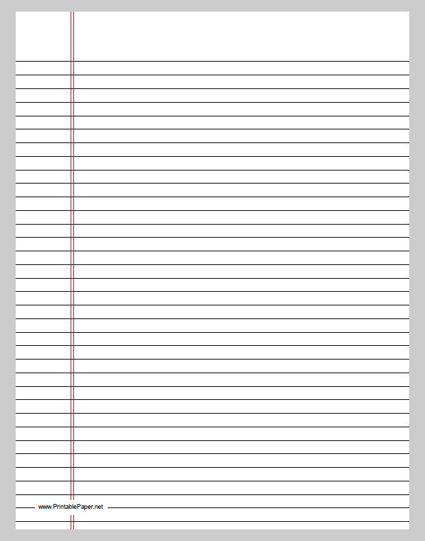 Printable Lined Paper Template