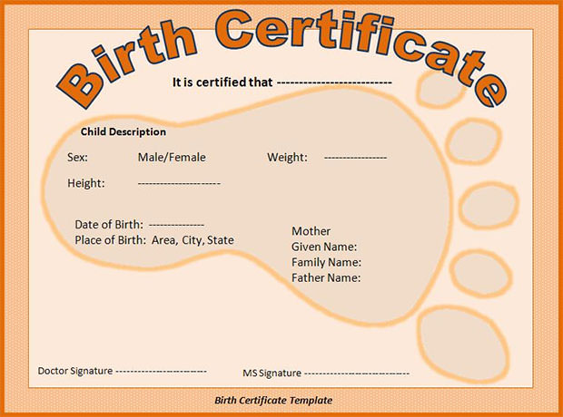 Birth Certificate Template - 50+ Word, PDF, PSD, AI, InDesign Format ...