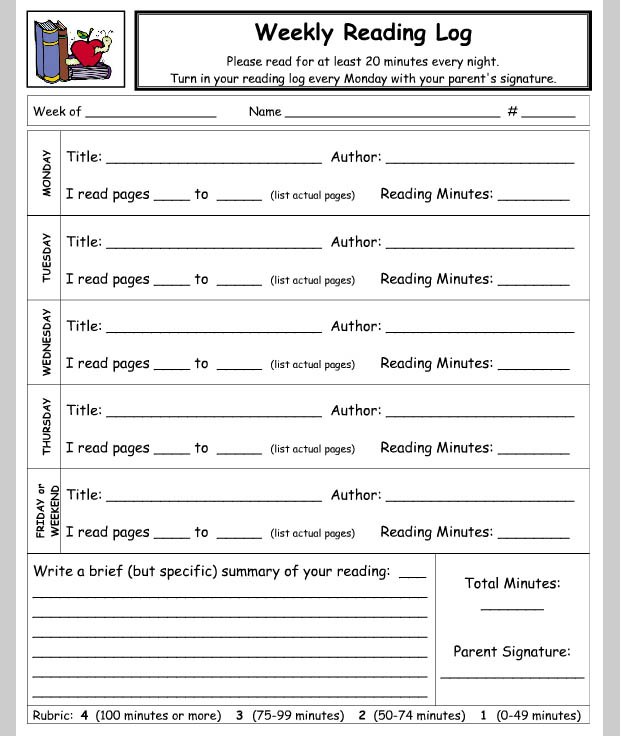 25+ Best Reading Log Templates