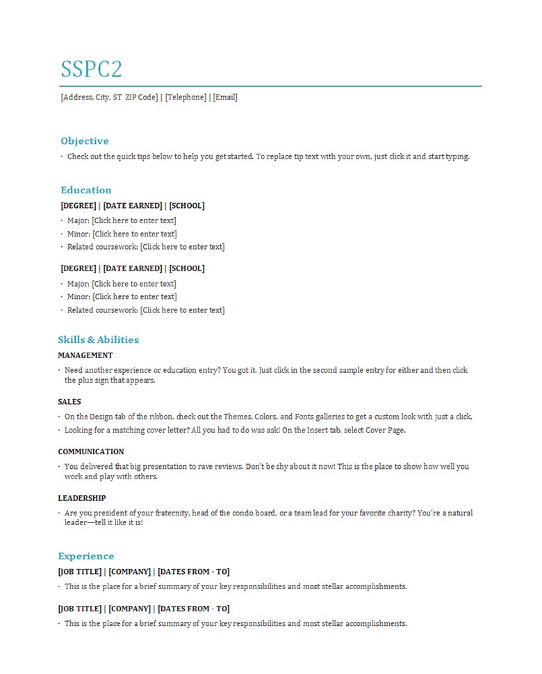 Microsoft Word Resume Template - 59+ Free Samples, Examples, Format ...