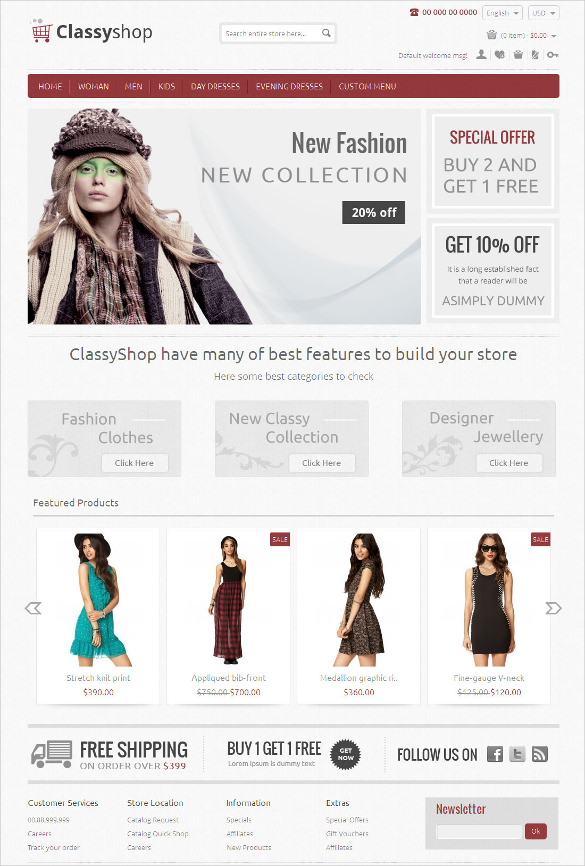 Clothe Store Website Templates & Themes | Free & Premium