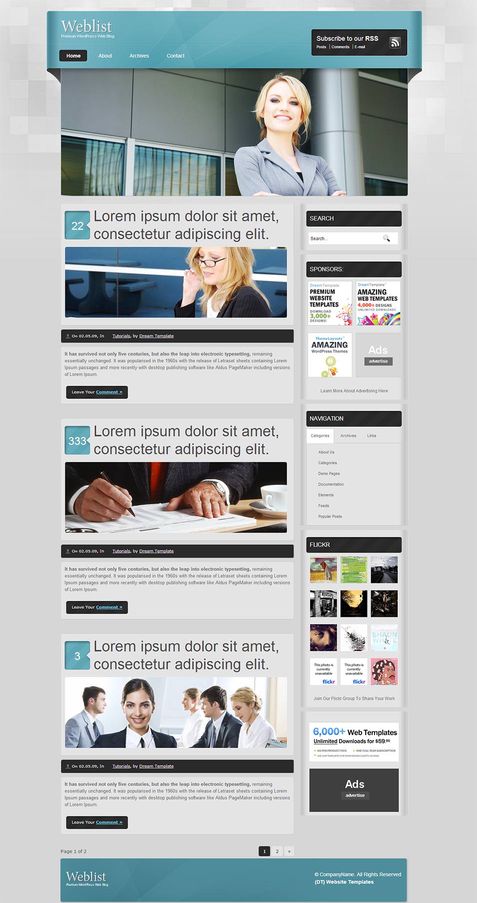 20+ Blog Style Website Templates