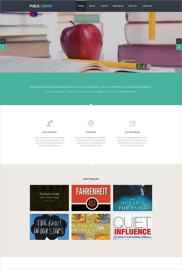 14+ Online Library Website Templates & Themes |Free & Premium | Free ...
