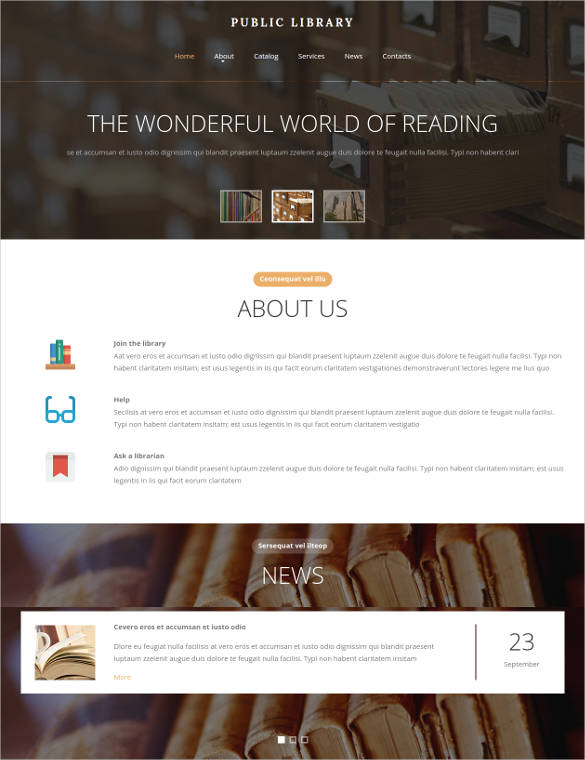 14+ Online Library Website Templates & Themes |Free & Premium | Free ...