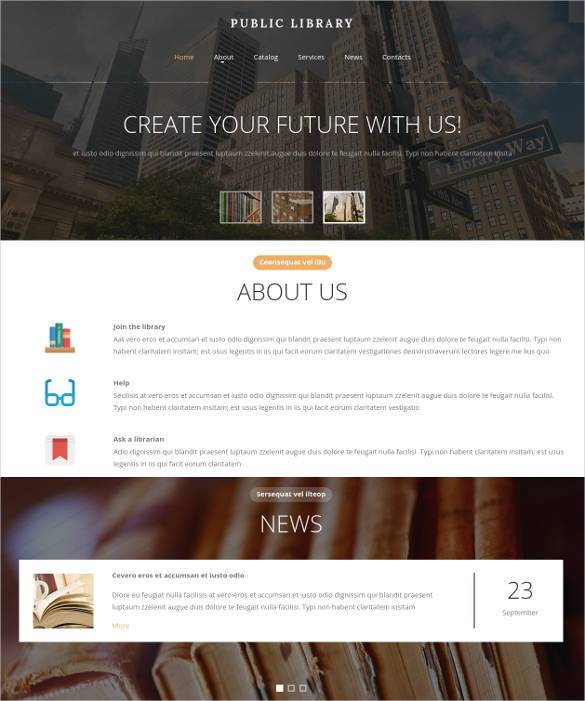 14+ Online Library Website Templates & Themes |Free & Premium | Free ...