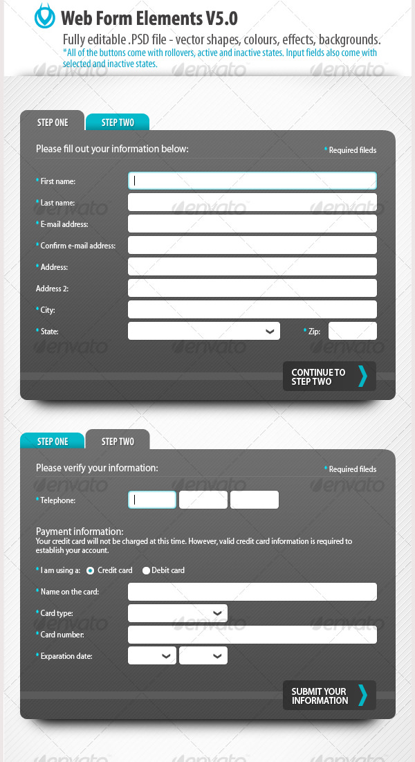 39+ Best Free Form Elements for UI Designers