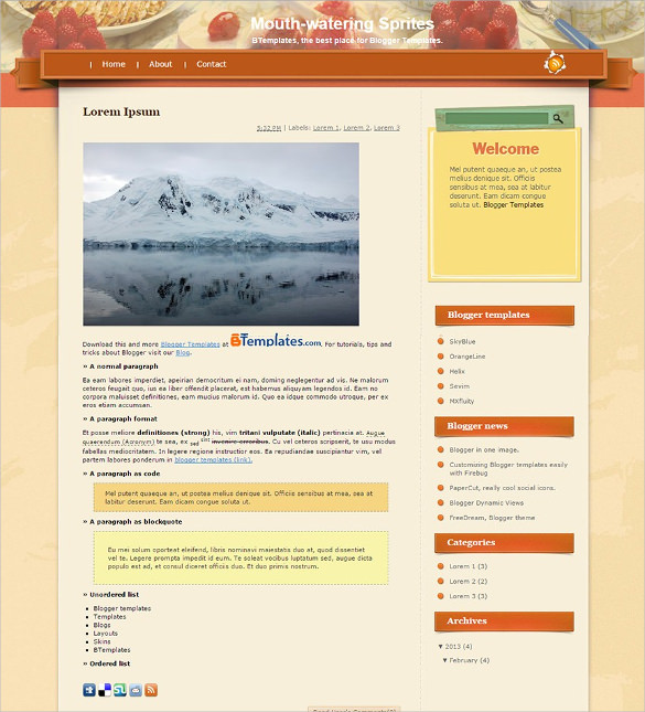 Food, Recipe Blog Website Templates & Themes | Free & Premium