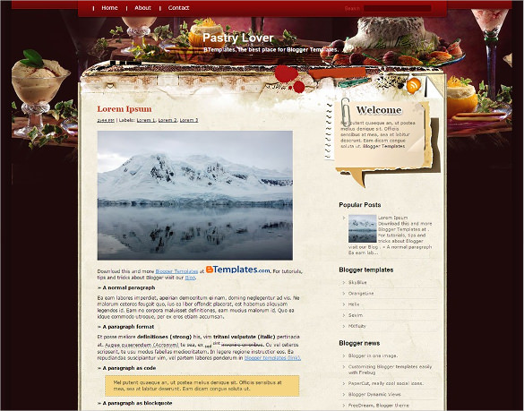 Food, Recipe Blog Website Templates & Themes | Free & Premium