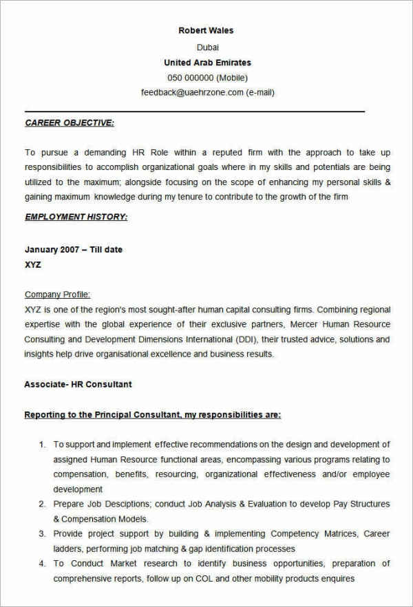 Microsoft Word Resume Template - 57+ Free Samples, Examples, Format ...