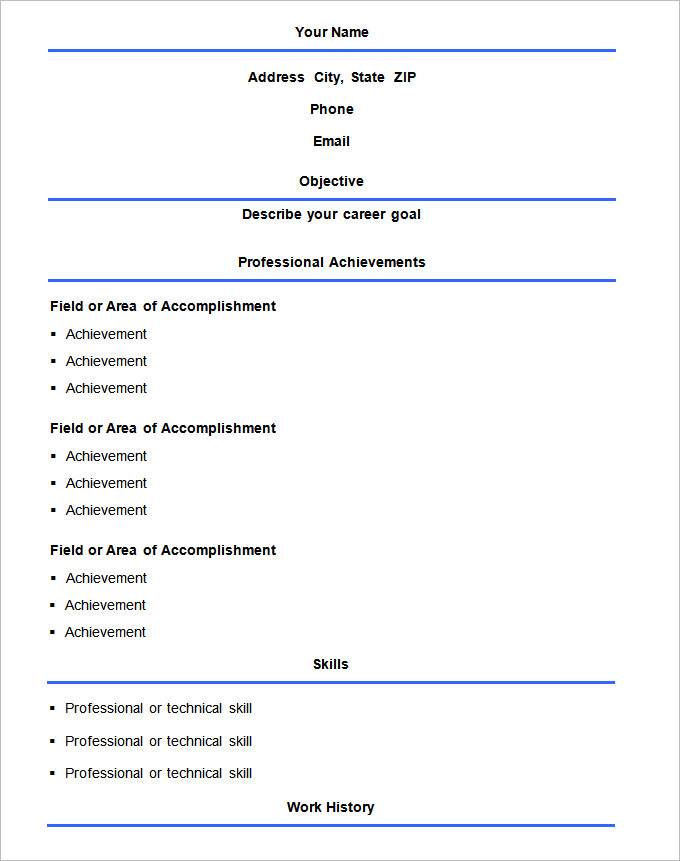 54 Basic Resume Templates PDF DOC PSD