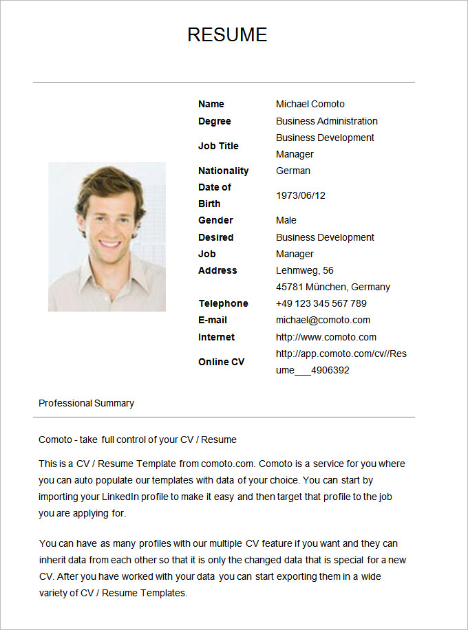 54 Basic Resume Templates PDF DOC PSD