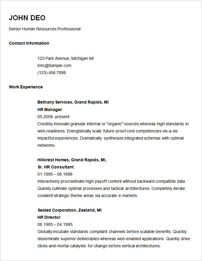 54 Basic Resume Templates PDF DOC PSD