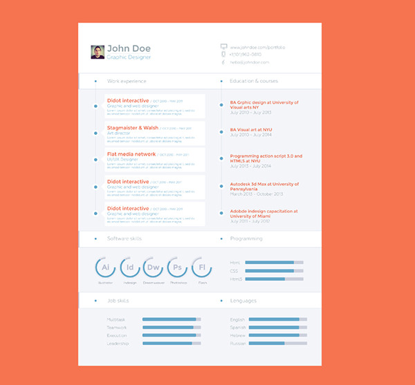 Flat Resume Template – 36+ Free Samples, Examples, Format Download!