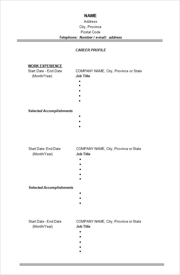 29+ Chronological Resume Template in InDesign | Illustrator | Word ...