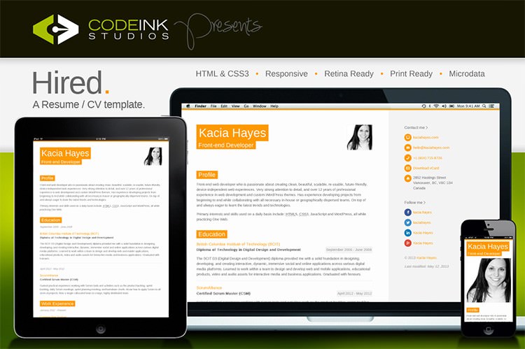 Free 38+ HTML5 Resume Templates - Free Samples, Examples Format Download!