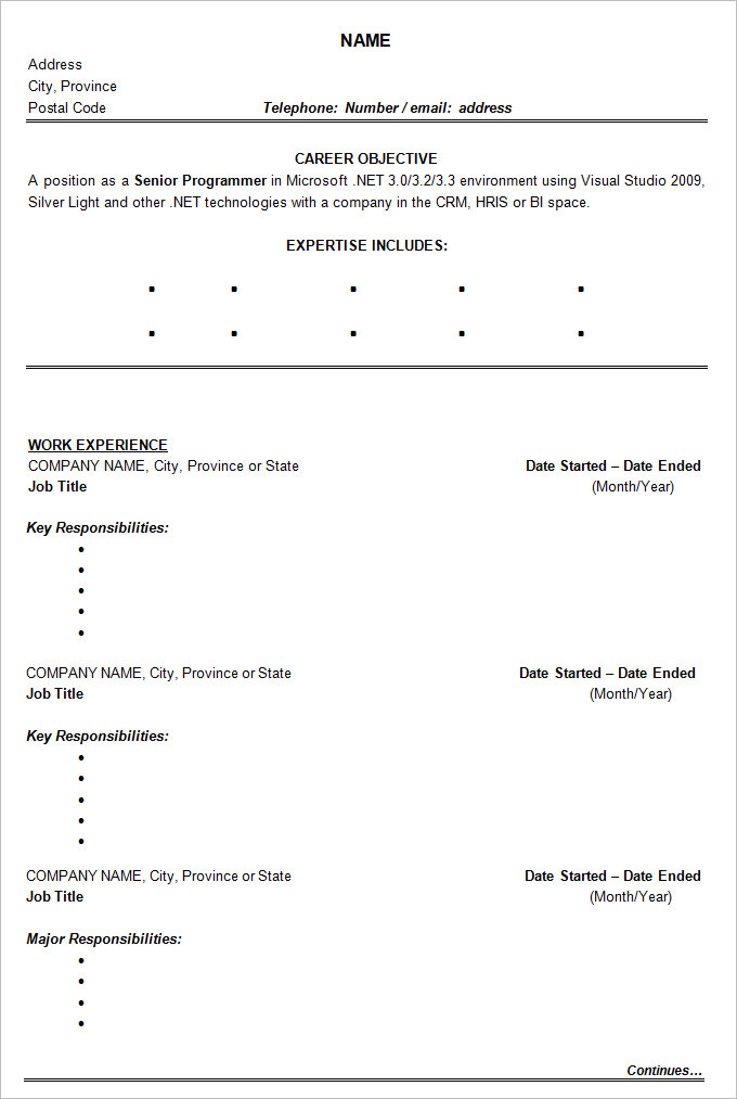 29+ Chronological Resume Template in InDesign | Illustrator | Word ...