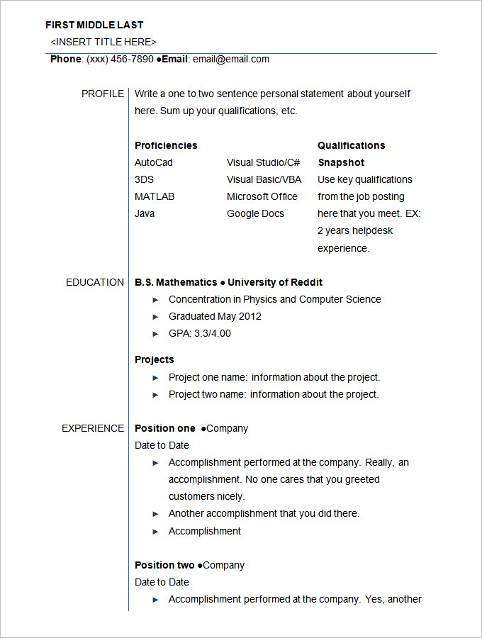 Free 27+ Student Resume Templates, PDF, DOC