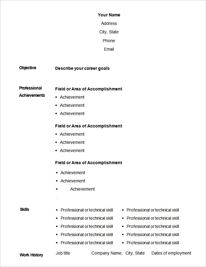 Simple Resume Template 46 Free Samples Examples Format Download 
