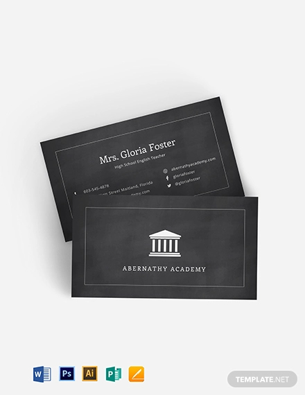 56+ Teachers Business Cards - AI, Ms Word, Publisher