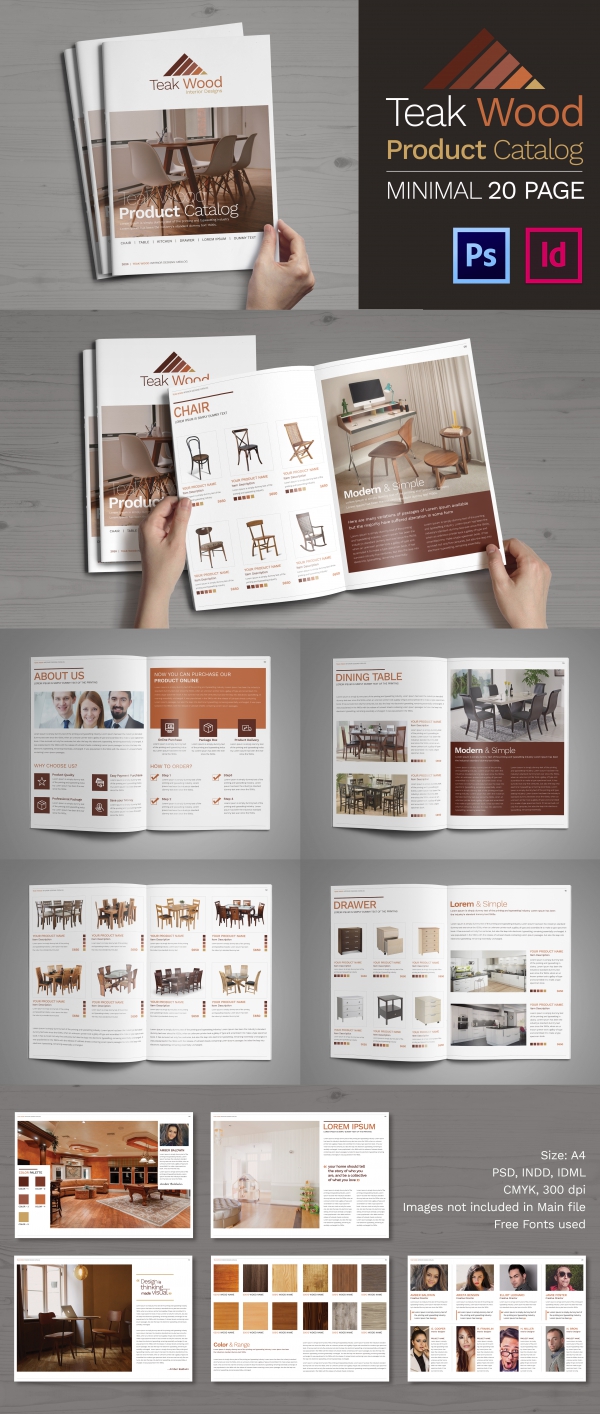 PSD Catalogue Template 53 PSD Illustrator EPS Indesign Format 
