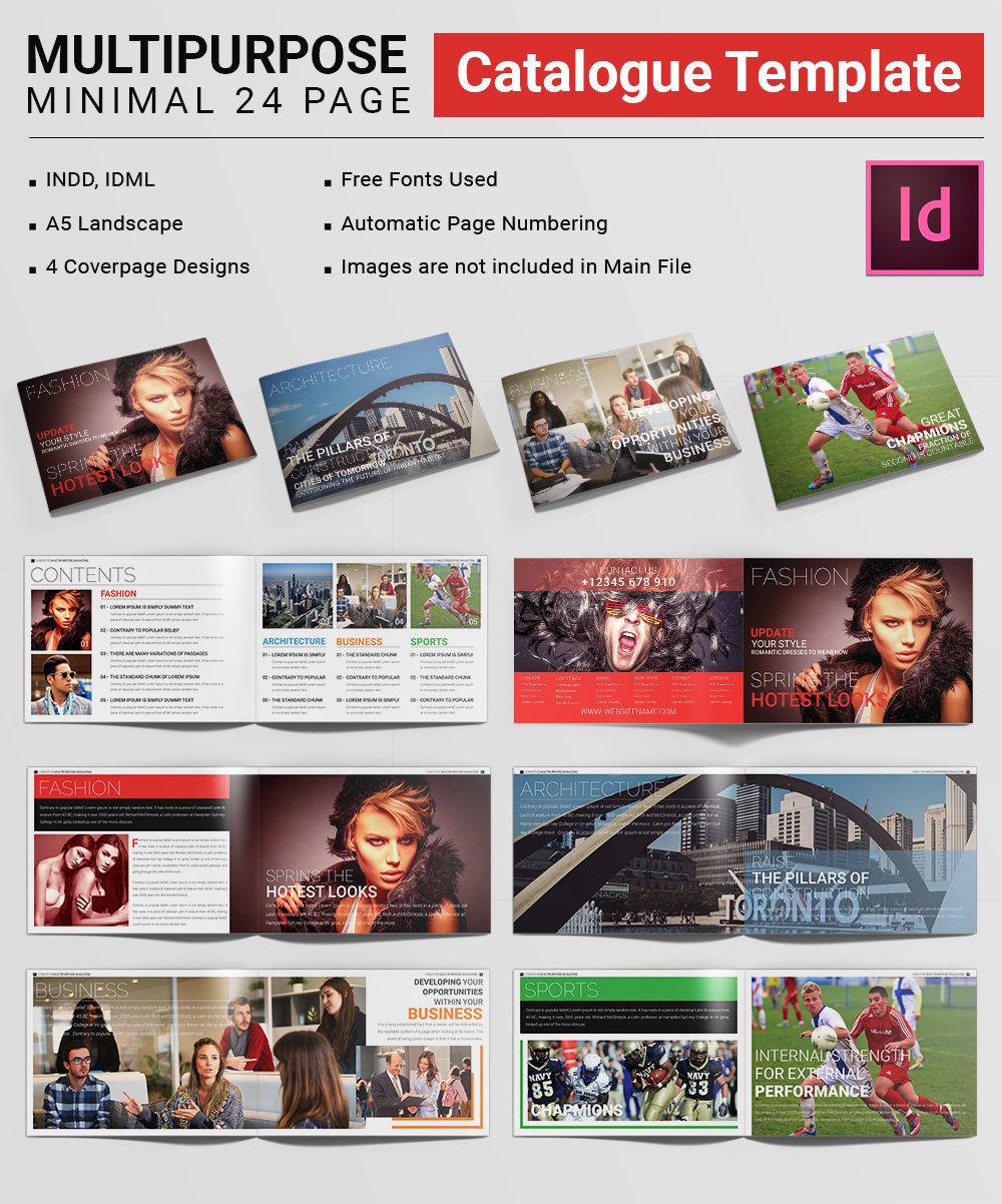 PSD Catalogue Template 53 PSD Illustrator EPS Indesign Format 