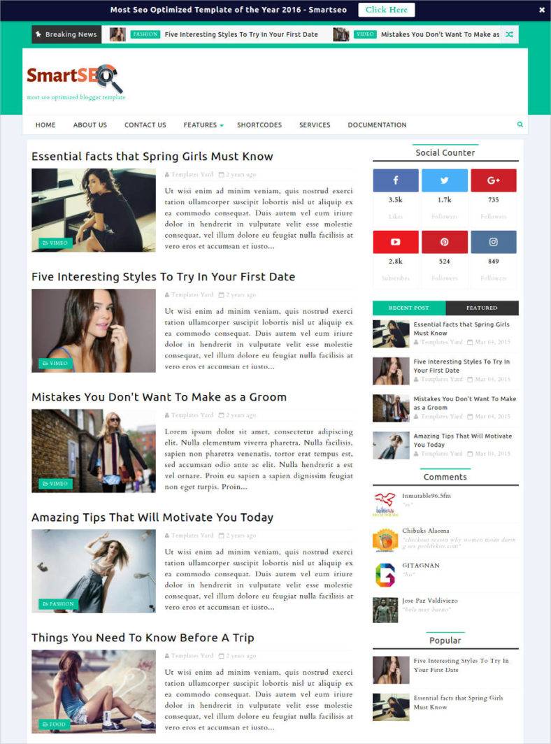 30+ Best SEO Blog Templates | Free & Premium Themes