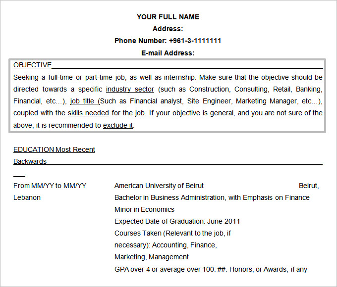 61+ Resume Objectives - PDF, DOC