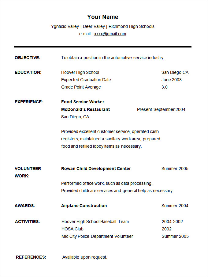 Free 27+ Student Resume Templates, PDF, DOC