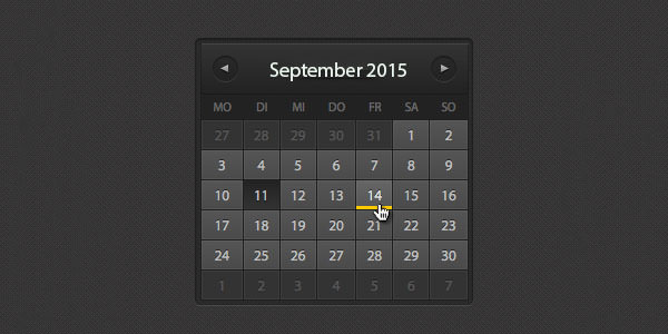 25+ HTML Calendar Templates - HTML, PSD, CSS