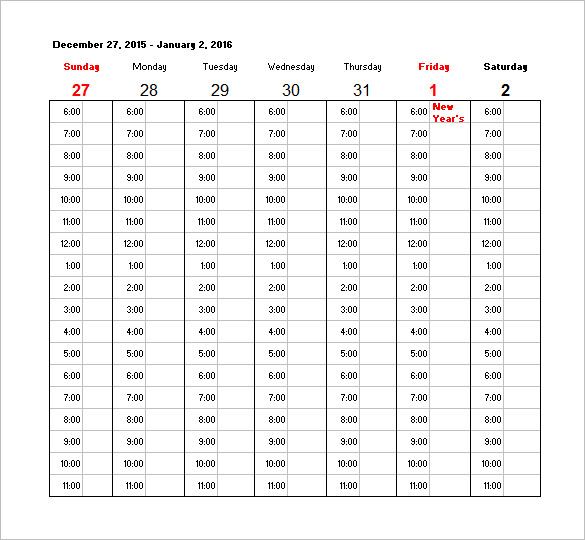 Excel Calendar Schedule Template – 15+ Free Word, Excel, PDF Format ...