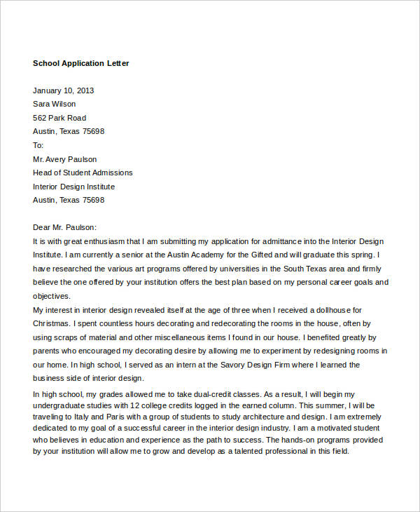 Free 93 Best Application Letter Templates & Samples - PDF, DOC