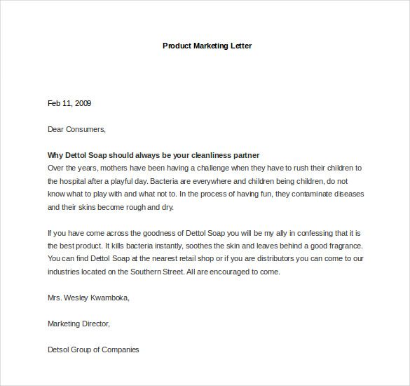 Marketing Letter Template - 44+ Word, Excel PDF Documents Download
