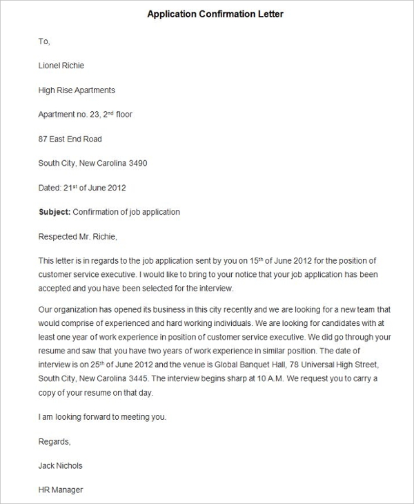 Free 93 Best Application Letter Templates & Samples - PDF, DOC