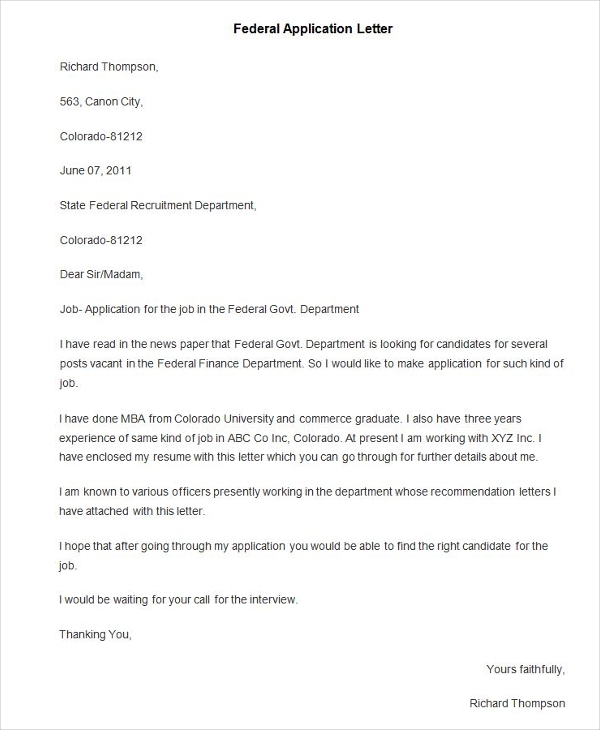 Application Letter For A Job Vacancypdf