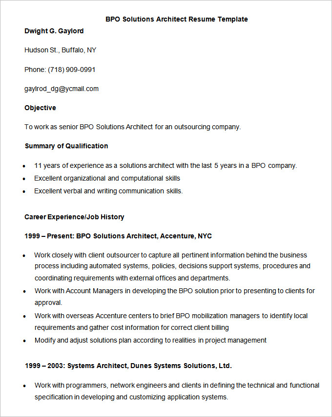 38+ BPO Resume Templates - PDF, DOC