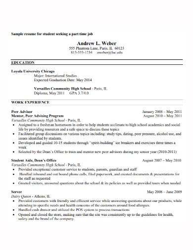 Free 27+ Student Resume Templates, PDF, DOC