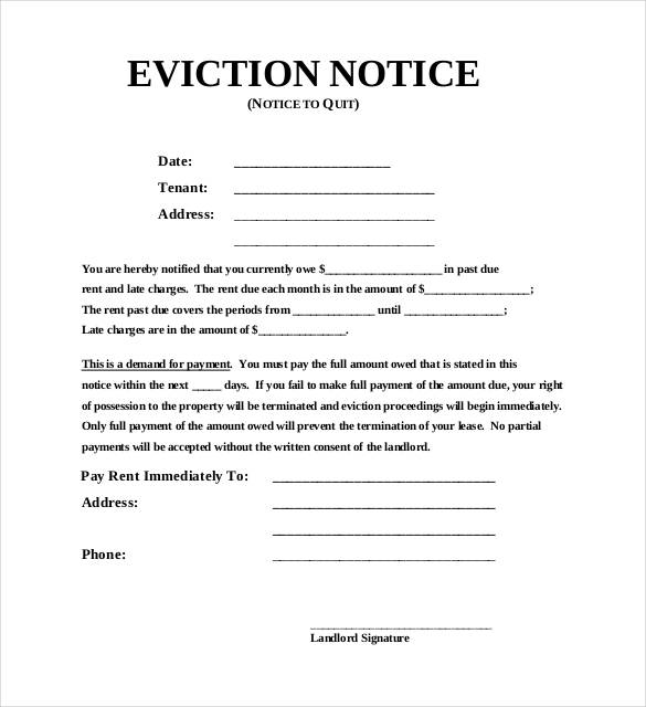 38+ Eviction Notice Templates - PDF, Google Docs, MS Word, Apple Pages