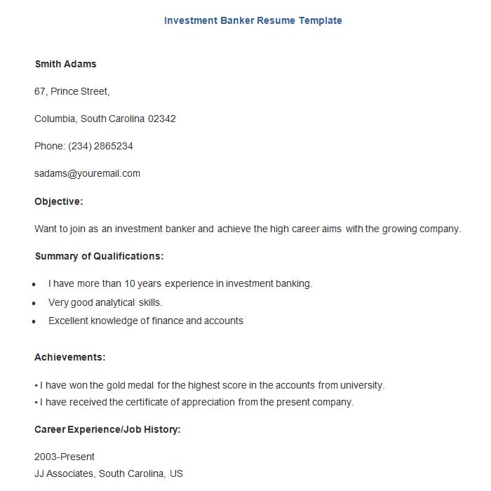 27+ Sample Banking Resume Templates - PDF, DOC
