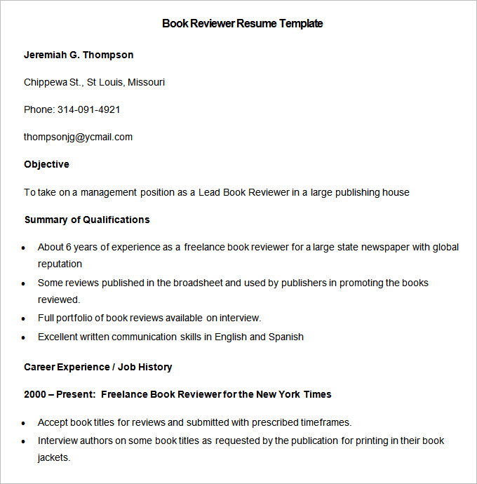 Media Resume Template – 31+ Free Samples, Examples, Format Download!