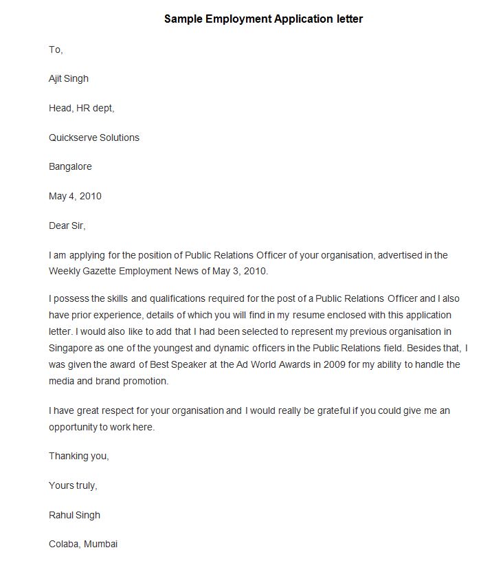 Application Letter More CV Samples