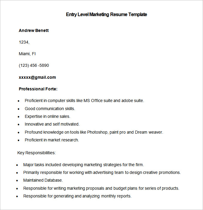 Marketing Resume Template 37 Free Samples Examples Format Download 
