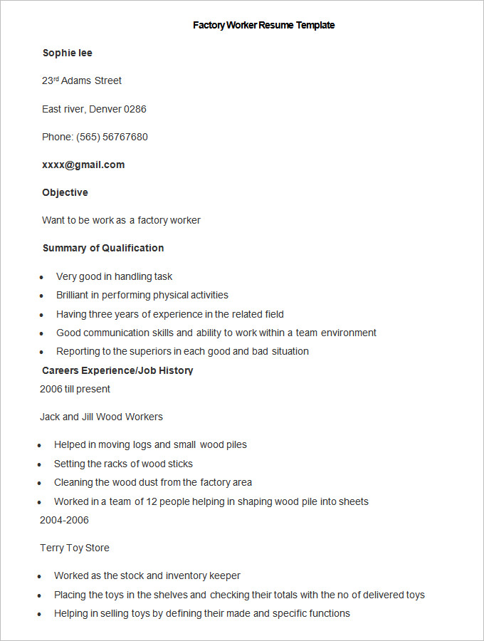 Manufacturing Resume Template – 26+ Free Samples, Examples, Format ...