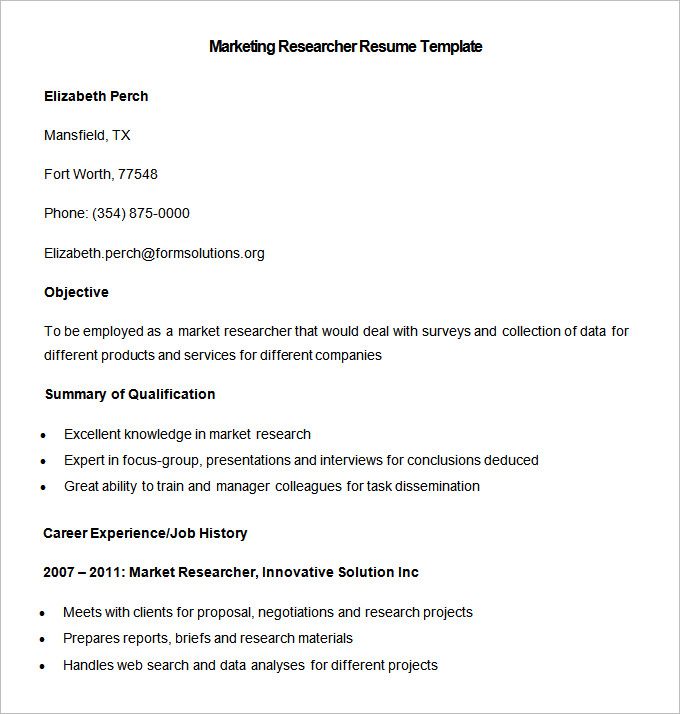 Media Resume Template – 31+ Free Samples, Examples, Format Download!