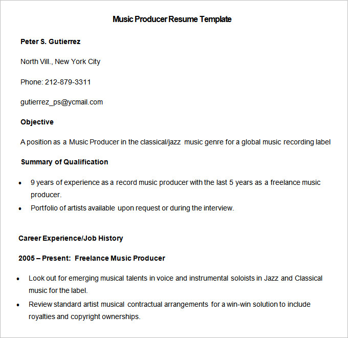 Media Resume Template – 31+ Free Samples, Examples, Format Download!