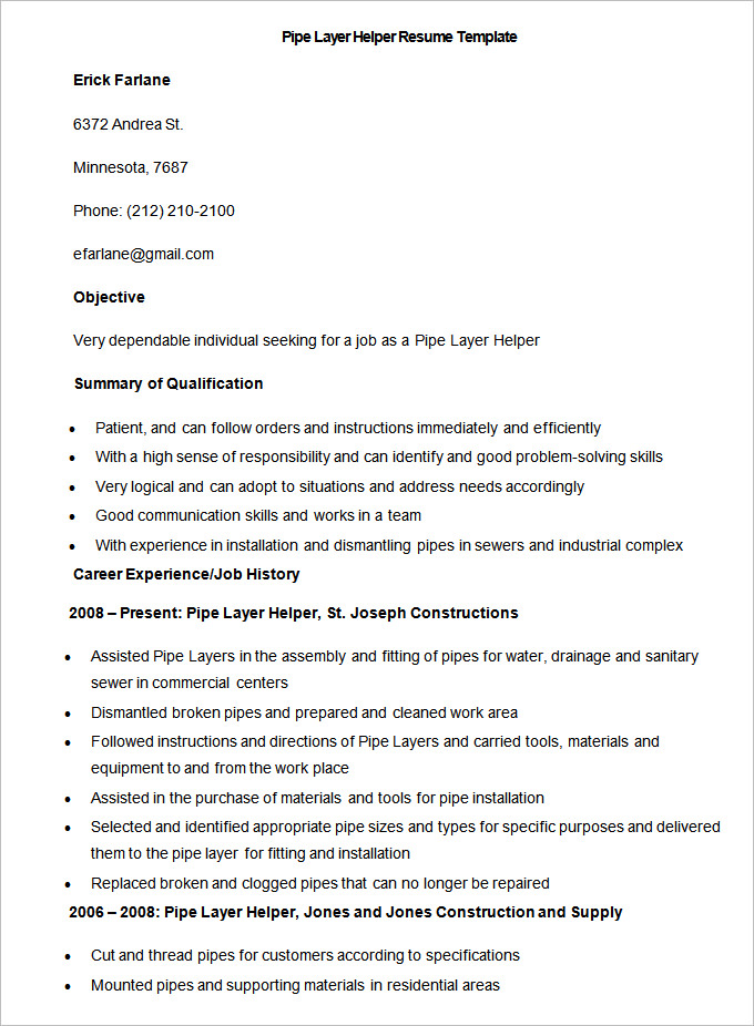 Manufacturing Resume Template – 26+ Free Samples, Examples, Format ...