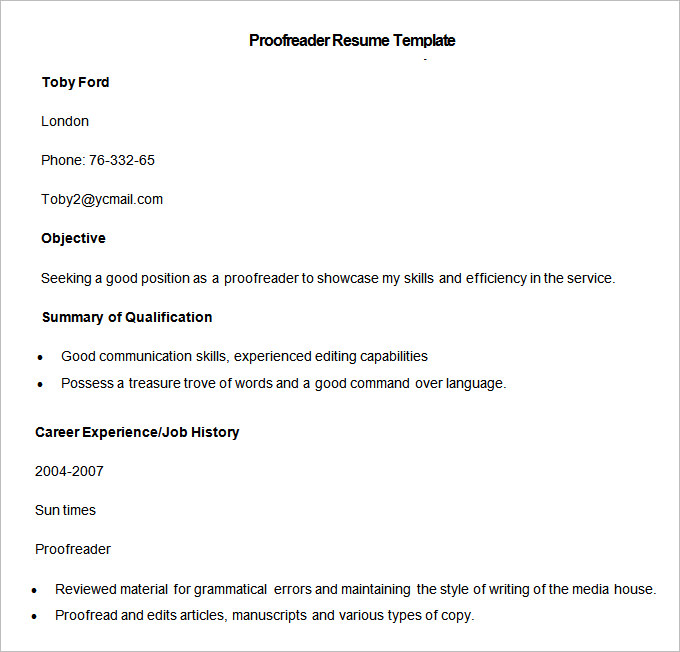 Media Resume Template – 31+ Free Samples, Examples, Format Download!